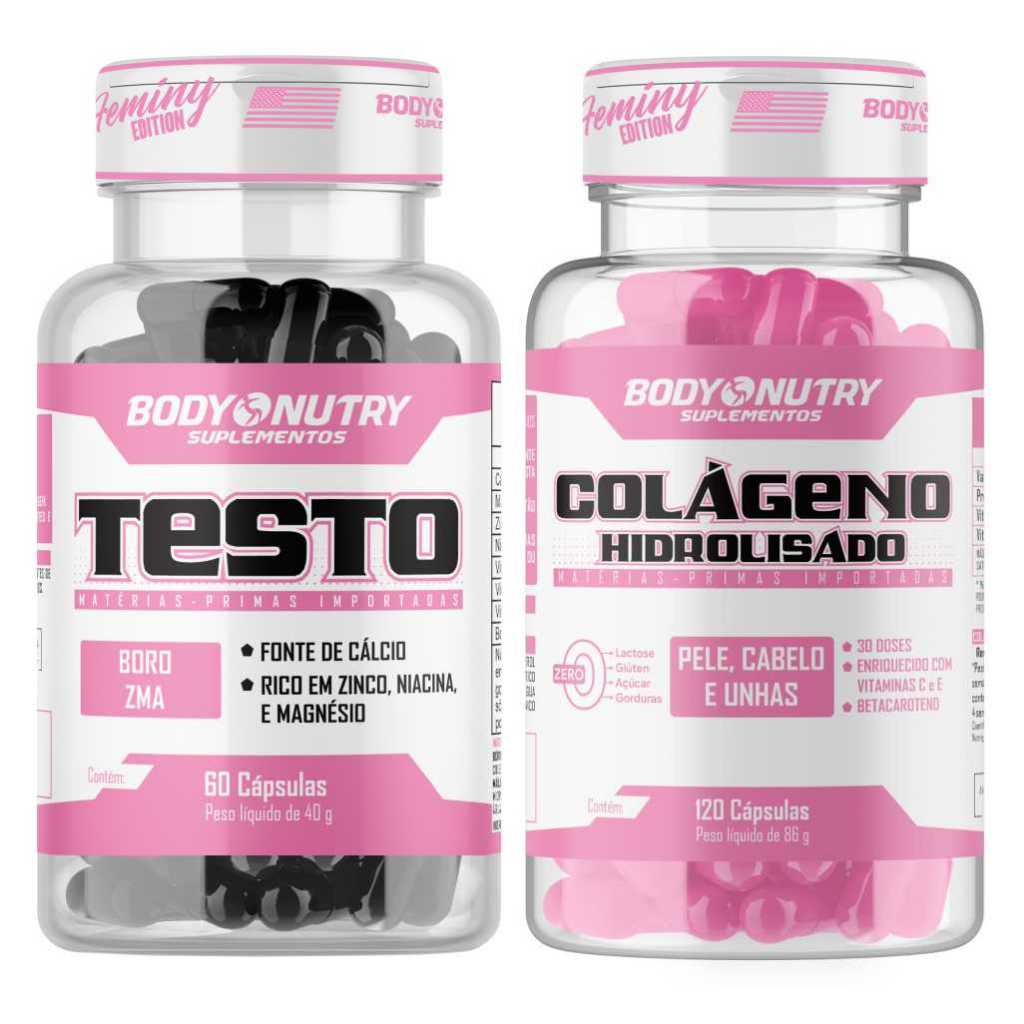 Kit Testo Feminy 60 Cápsulas + Colágeno Feminy 60 Cápsulas | Shopee Brasil