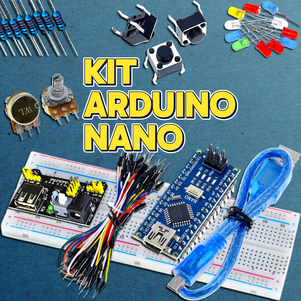 Kit Arduino Nano Iniciante ao Avançado, com Protoboard e Fonte ...
