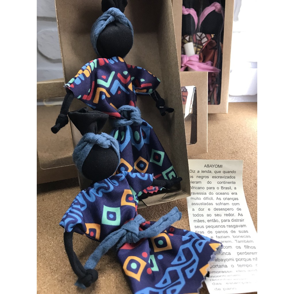 BONECA DE PANO PRETA MÃE E FILHA ABAYOMI | Shopee Brasil