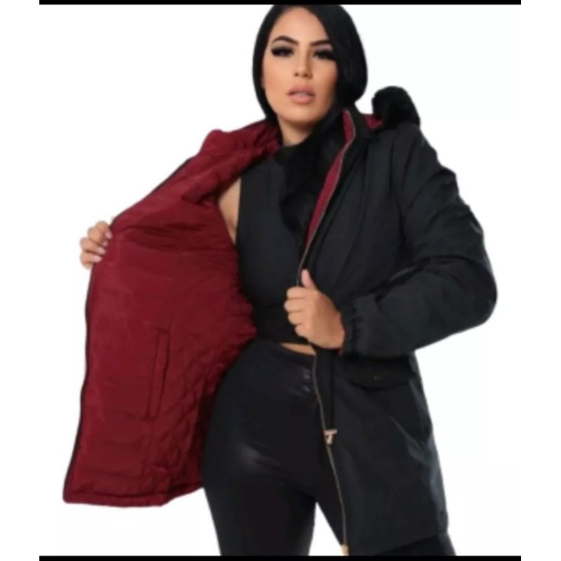 parka casaco Dupla face de 2 impermeável | Shopee Brasil