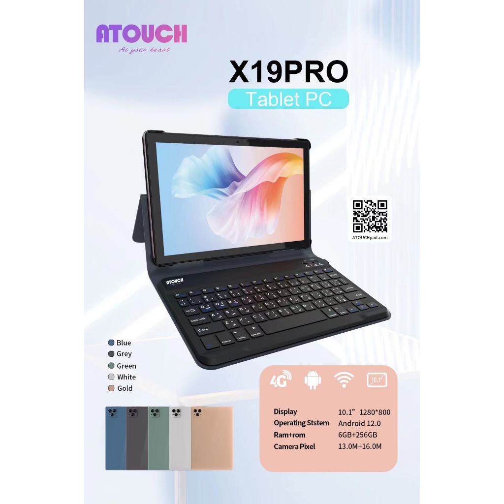 Tablet Atouch X19 Pro Tela 10,1” Octa-Core 3GB RAM+64GB 4G/5G Teclado e ...
