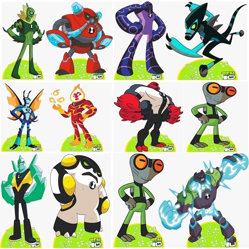 Ben 10 -( base verde Claro ) 10 Displays De Festa De 20cm Totens ...