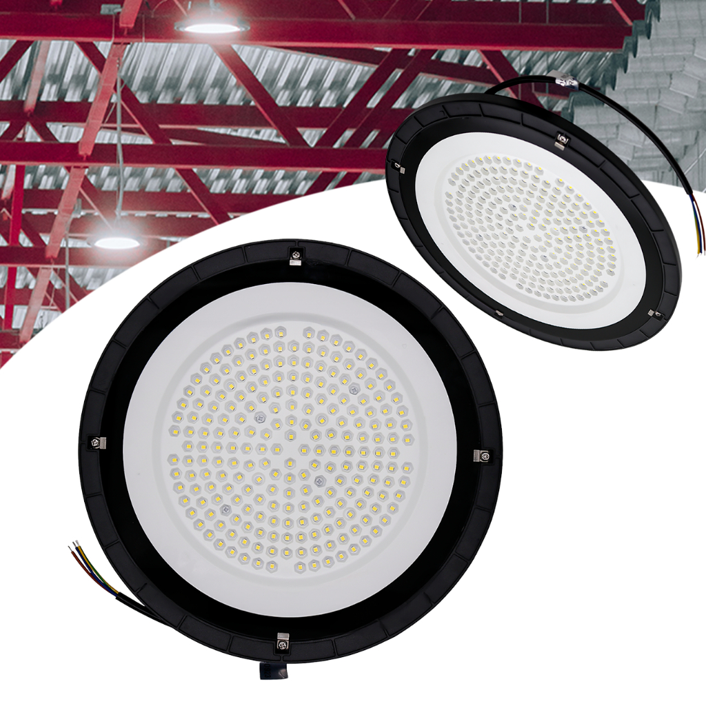 Luminária Led Ufo 200w HighBay Ip67 Galpão Bivolt Frio 6500K | Shopee Brasil