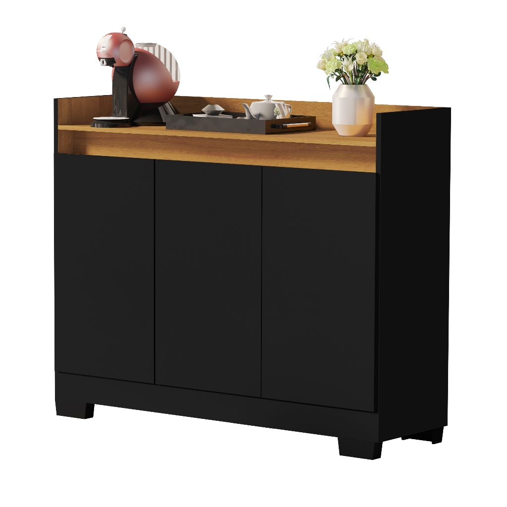 Rack Aparador Buffet Cantinho Café Retrô 3 Portas Industrial Pés PVC ...