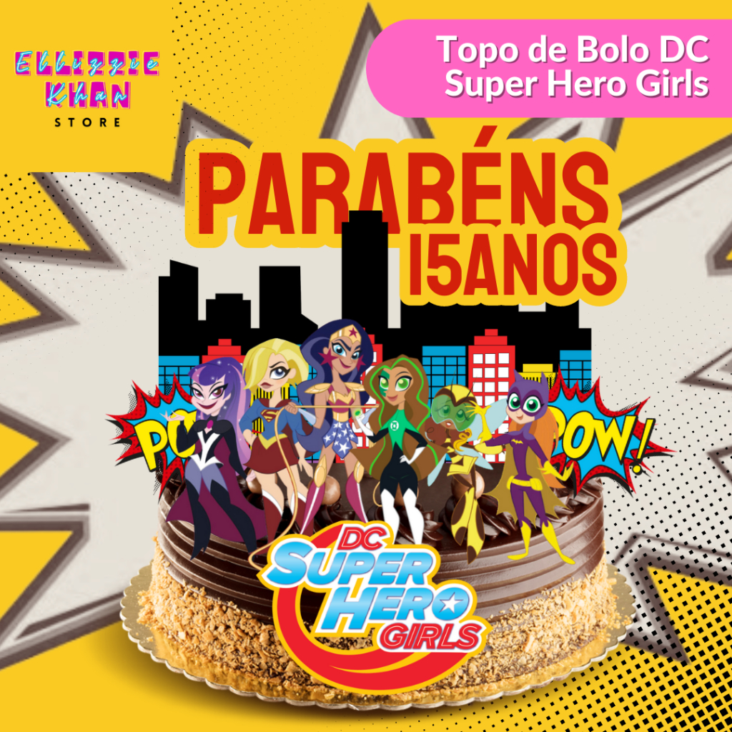 Topo de Bolo DC Super Hero Girls | Shopee Brasil