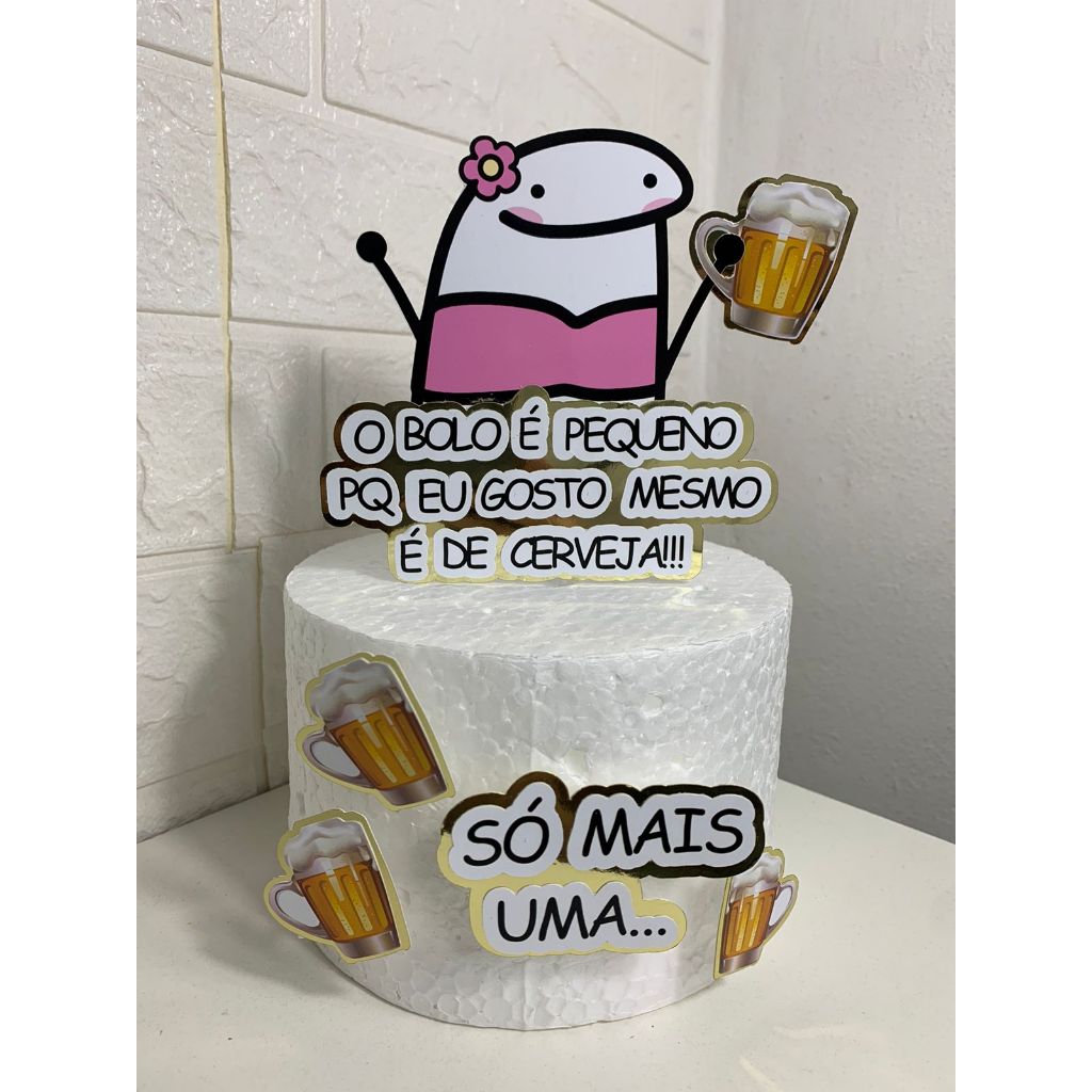 Topo Topper De Bolo Flork com detalhes em papel Lamicorte dourado ...