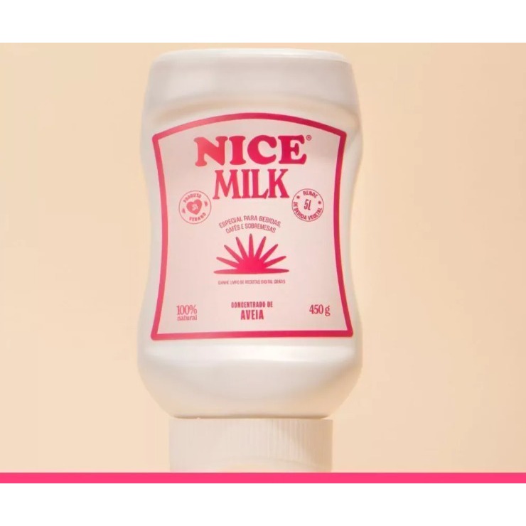 Leite Vegetal Concentrado - Nice Milk AVEIA 450g | Shopee Brasil