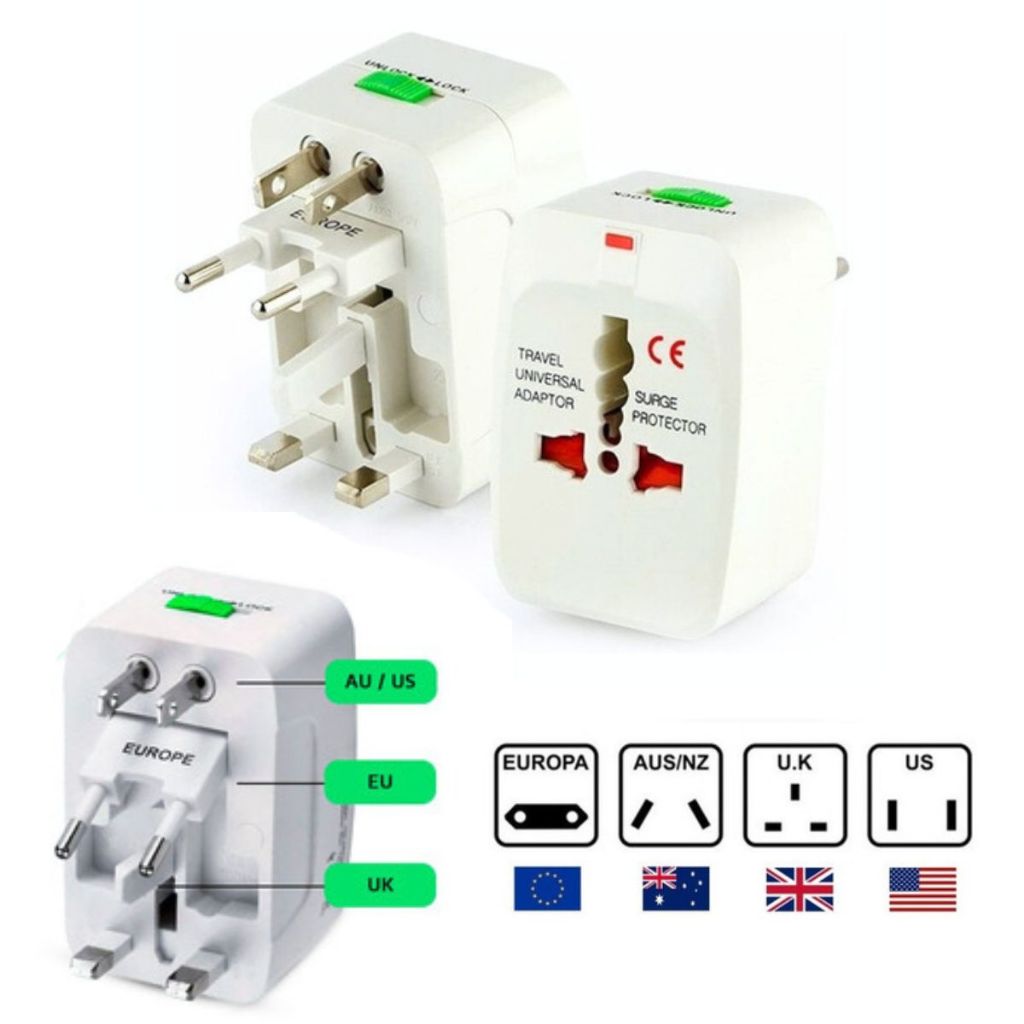 Adaptador Tomada Universal Padrão Internacional Para Viagens +150 Países Bivolt Eua UK US ...