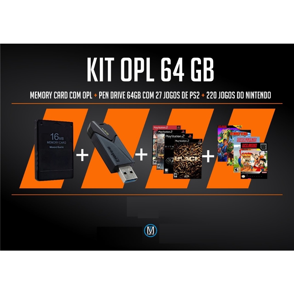 KIT OPL Pen Drive + Memory Card | Shopee Brasil