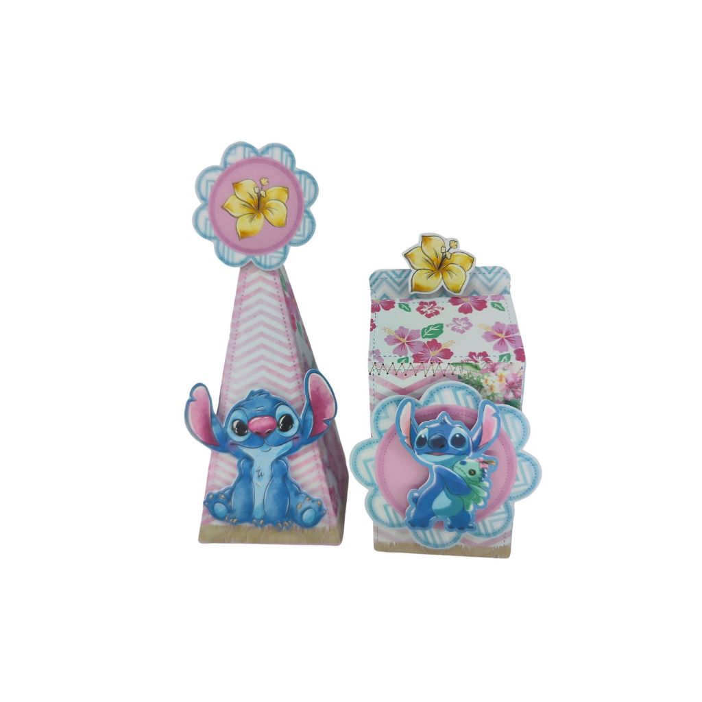 Kit 20 Caixinha 10x Cone 10x Milk Personalizado Stitch Stich | Shopee ...