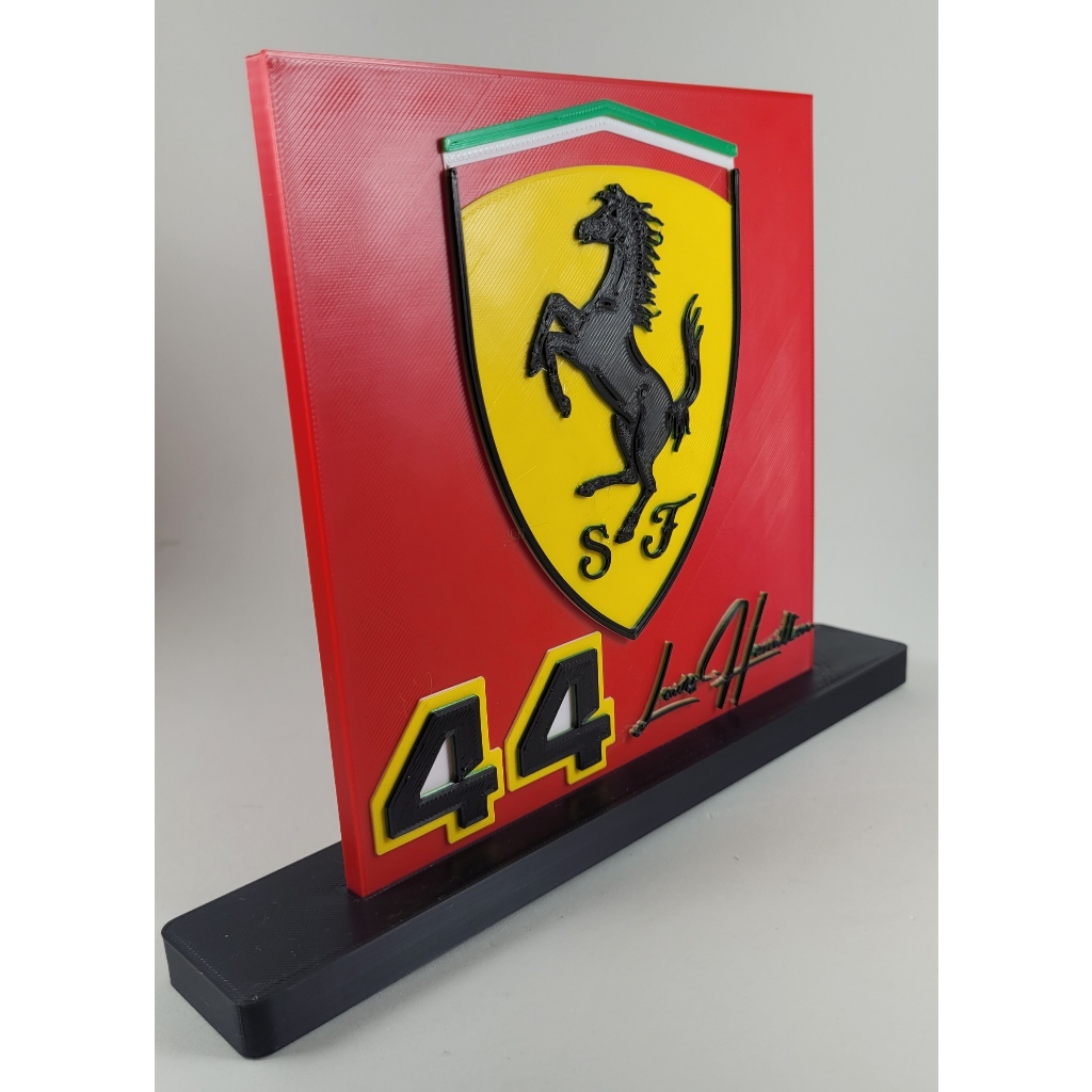 Logo decorativo Ferrari F1 44 Lewis Hamilton ( impressão 3d) | Shopee ...