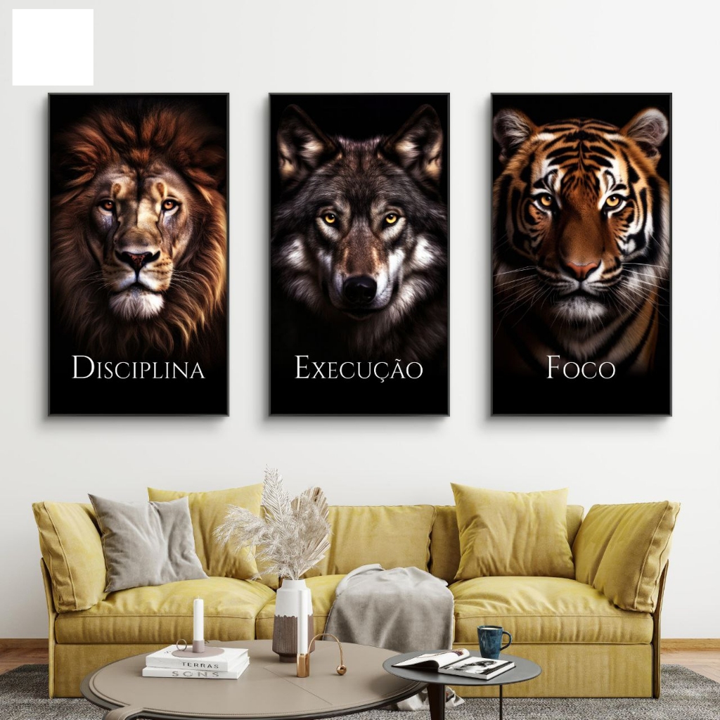 Quadro Leão Execução Foco Disciplina Tigre Leoa Familia Confia Trabalho ...