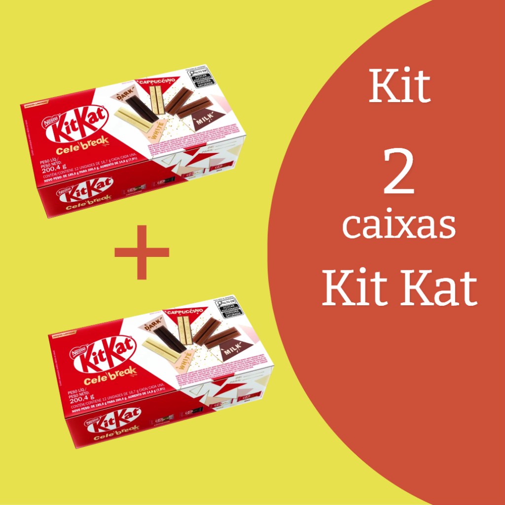 Kit 2 Caixas de Kit Kat 200,4g - (Total 400,8g) | Shopee Brasil