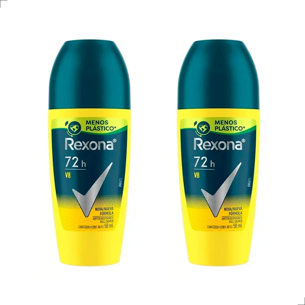 Kit com 2 Antitranspirante Rollon Rexona V8 Masculino Motionsence 72h ...