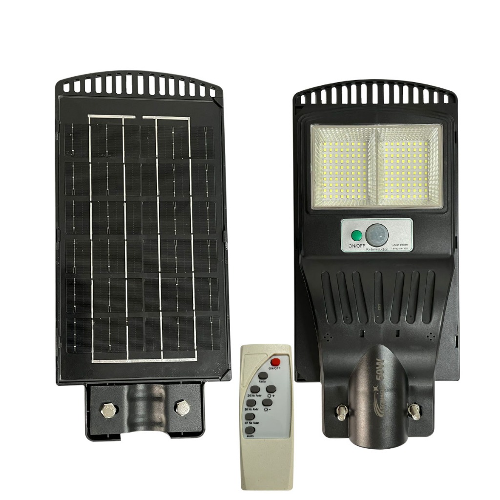 Luminária Poste Solar 50w Led Refletor Rua Publica Bateria | Shopee Brasil