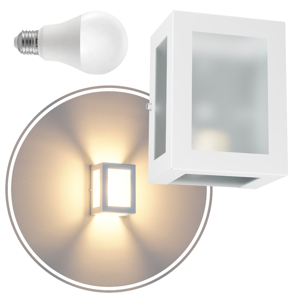 10x Arandela Externa 5 Vidros Alumínio Parede Muro + LED E27 9w MF109 ...