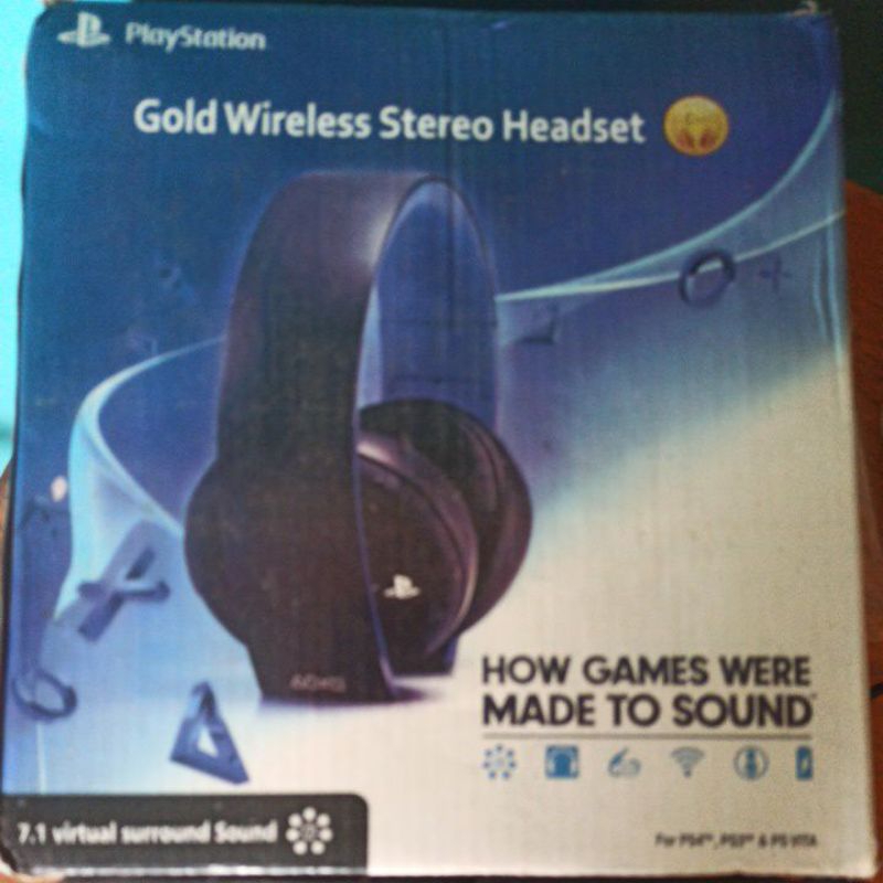 Gold Wireless Stereo Headset 7.1 Sony (headset Gold sem fio Ps4, Ps3, PSVita - Sony, Nintendo ...