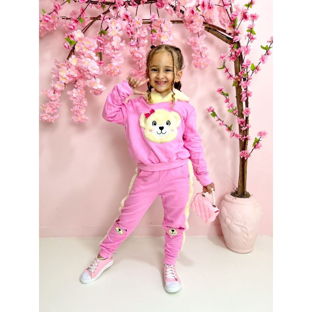 Conjunto Moletom Blogueirinha Infantil Moda Ursinho Criança Infantil ...