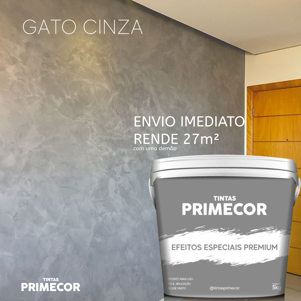 Tinta Efeito Cimento Queimado Cinza Médio 5kg Primecor Pronto para uso Rende 27m² | Shopee Brasil