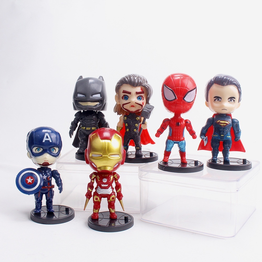 Kit 6 Bonecos Action Figure Marvel Heróis Avengers / DC - Super Man ...