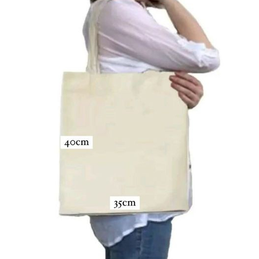 Kit com 5 Ecobags 35x40cm - lisa 100% algodão cru | Shopee Brasil