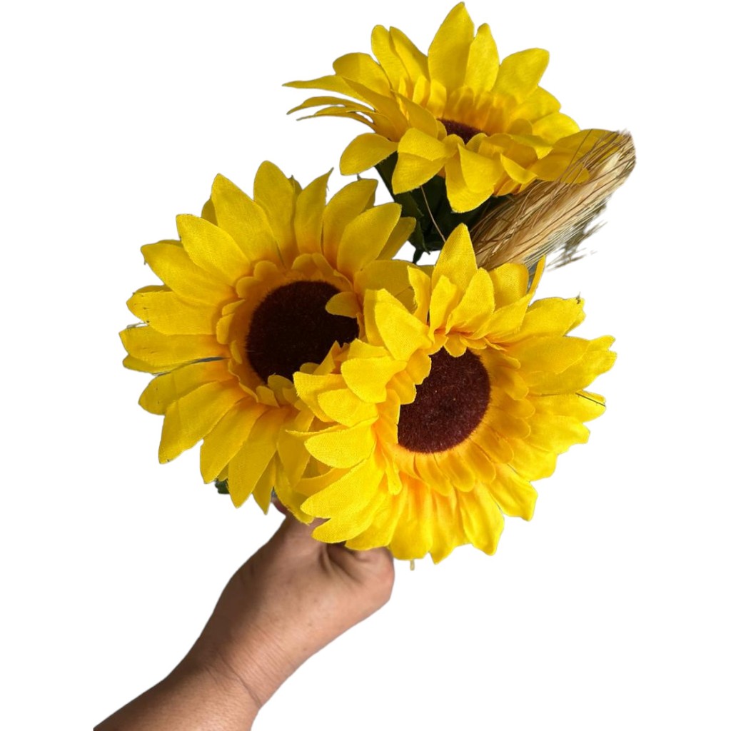 Mini Buquê Girassol Artificial Decoração Arranjo Casamento | Shopee Brasil