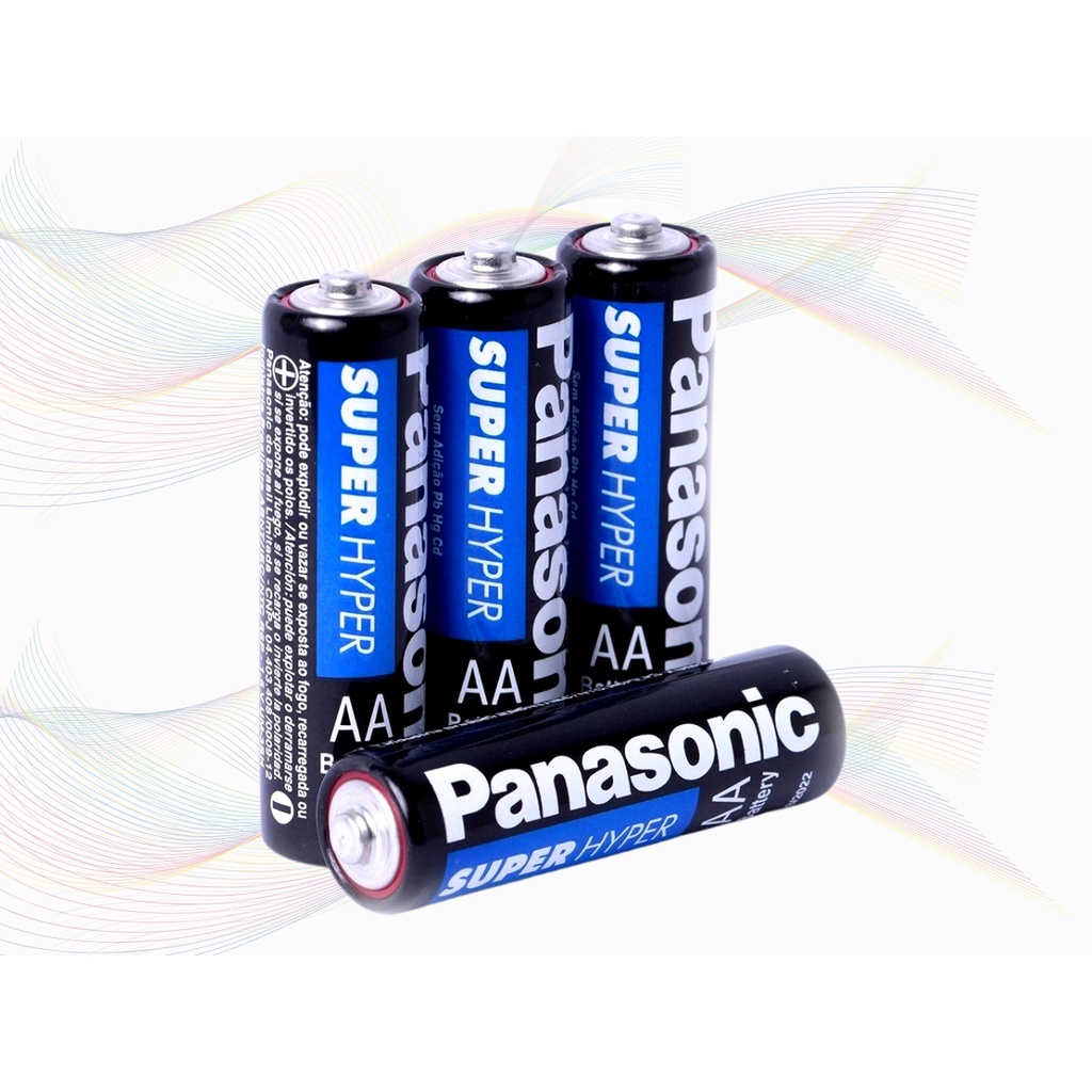 Pilha Panasonic Comum Pequena AA 4 Unidades Super Hyper Poov | Shopee ...