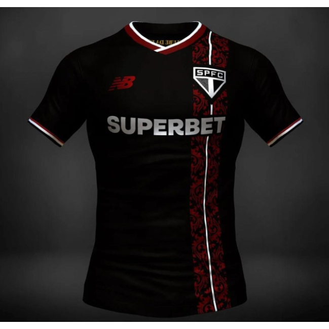 Camisa Camiseta do São Paulo Preto faixa Clássica - Blackout Uniforme ...