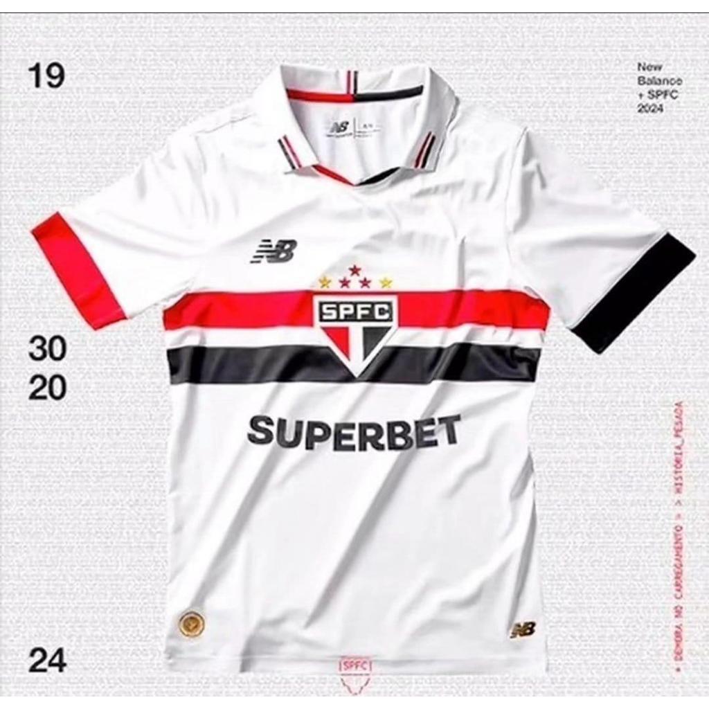 Camisa De Time São Paulo Branco Tradicional - SPFC Branca Escudo ...