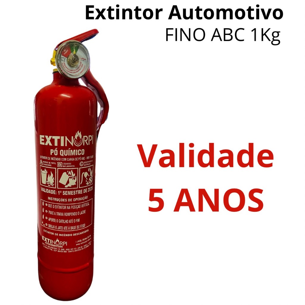 Extintor Veicular Universal Modelo Fino ( Automotivo ) - Validade 5 ...