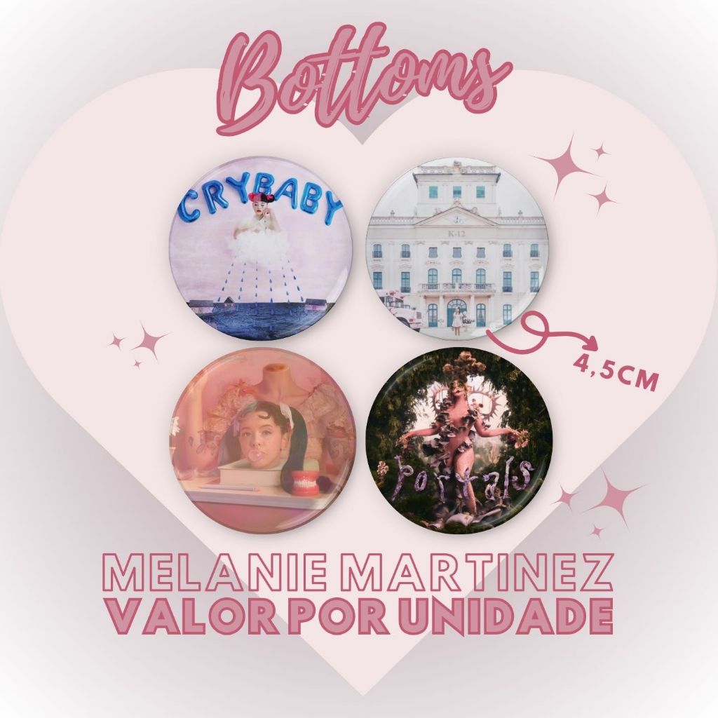 Bottom/Broche Melanie Martinez Albums - 4,5cm (Unidade) | Shopee Brasil