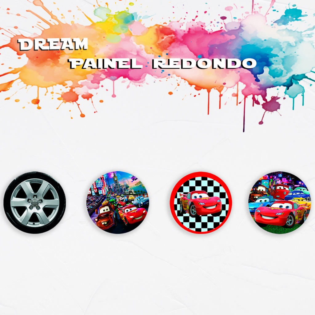Capa Para Painel Redondo Temático Carros Mate McQueen Menino Menina ...