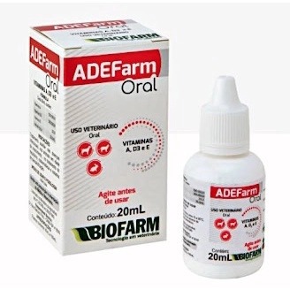 ADE Farm Oral 20ml Vitaminas A D3 E Vitamina para Cachorro e Gatos ...