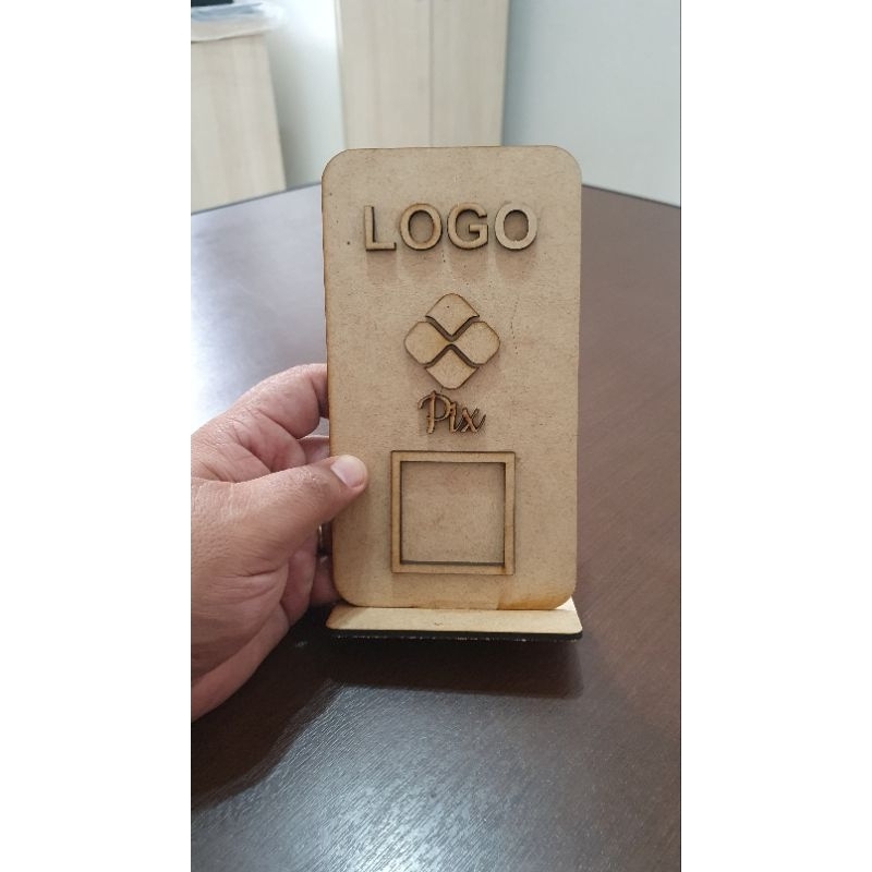 Placa para qr code em MDF para comercio lojas | Shopee Brasil
