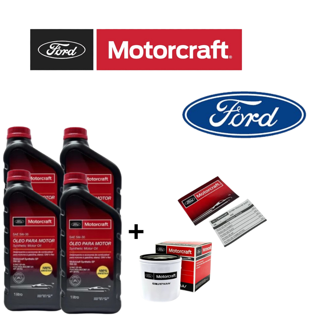 Kit Revisão 5w30 100% Sintetico Motorcraft Original Ford Ka Ecosport New Fiesta Fiesta rocam ...