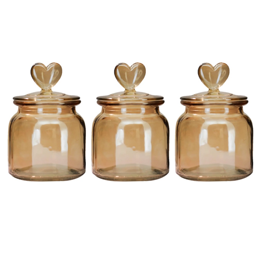 Pote Vidro Hermético Âmbar Afeto 650ml, 1 Litro e 1,3 Litros Kits ...