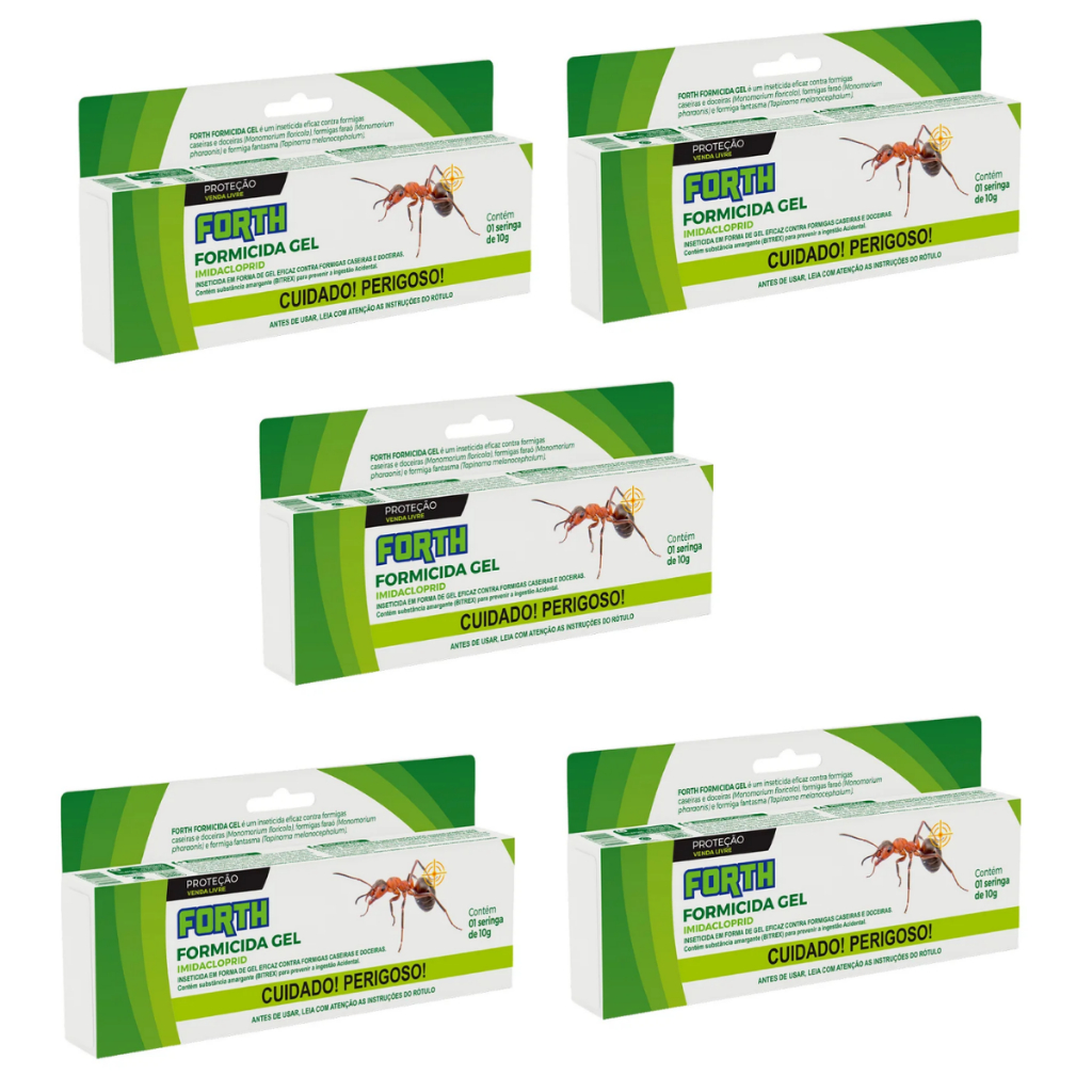 Mata Formiga Forth Gel 10g Kit c/5 Unidades | Shopee Brasil