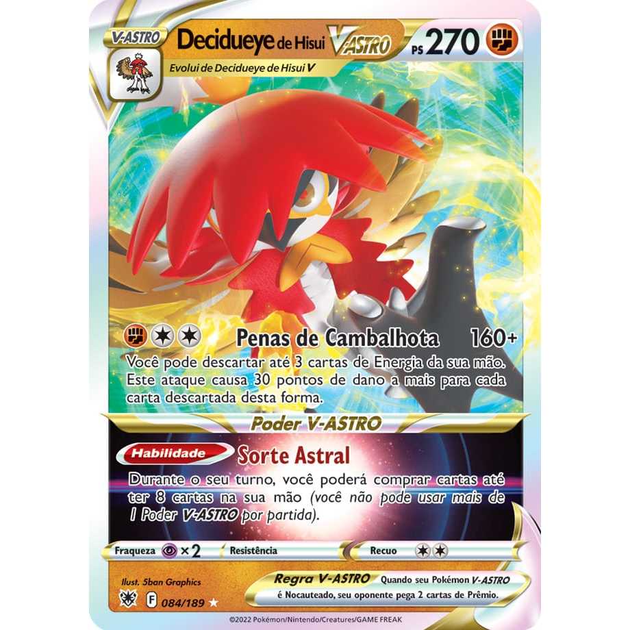 Decidueye de Hisui-V-ASTRO (084/189) Carta pokemon TCG ultra-rara ...