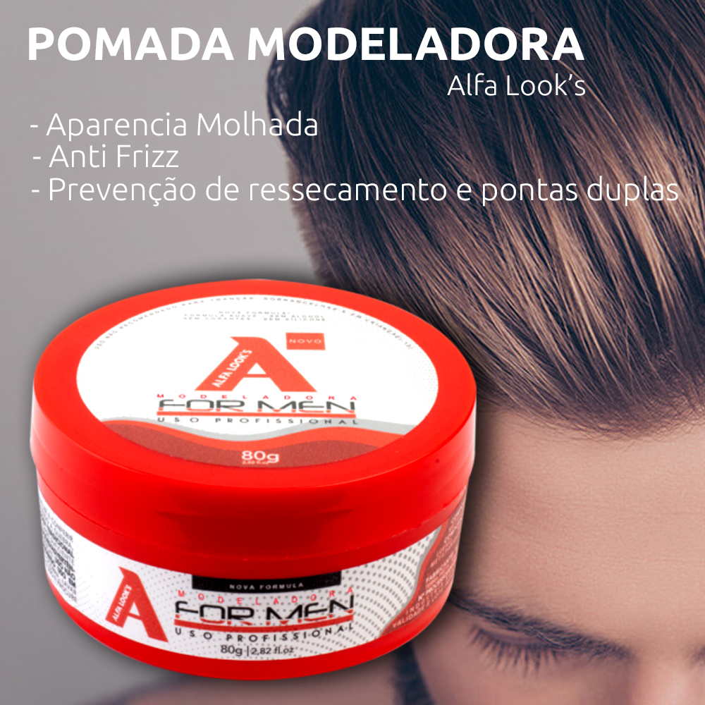 Pasta Modeladora Efeito Brilho Alfa Look’s 150g Gramas gel para cabelo ...