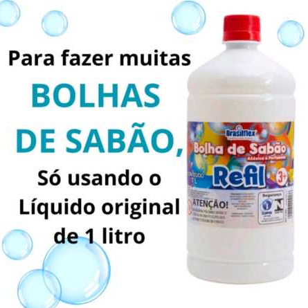 Refil Liquido Bubblee Para Maquina De Fazer Bolhas De Sabão 1L | Shopee Brasil