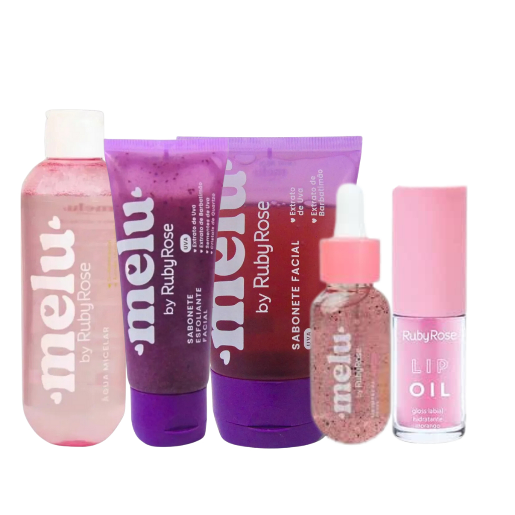 Kit Cuidado Facial Melu 5 Itens Skin Care Nutritivo Coco | Shopee Brasil