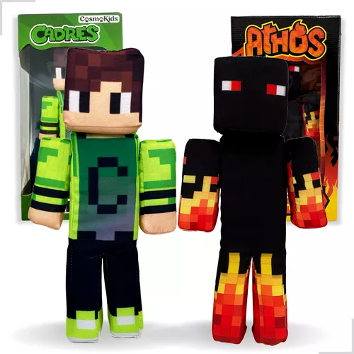 Boneco Minecraft Kit Youtubers Cadres E Athos Pelúcia 2un | Shopee Brasil