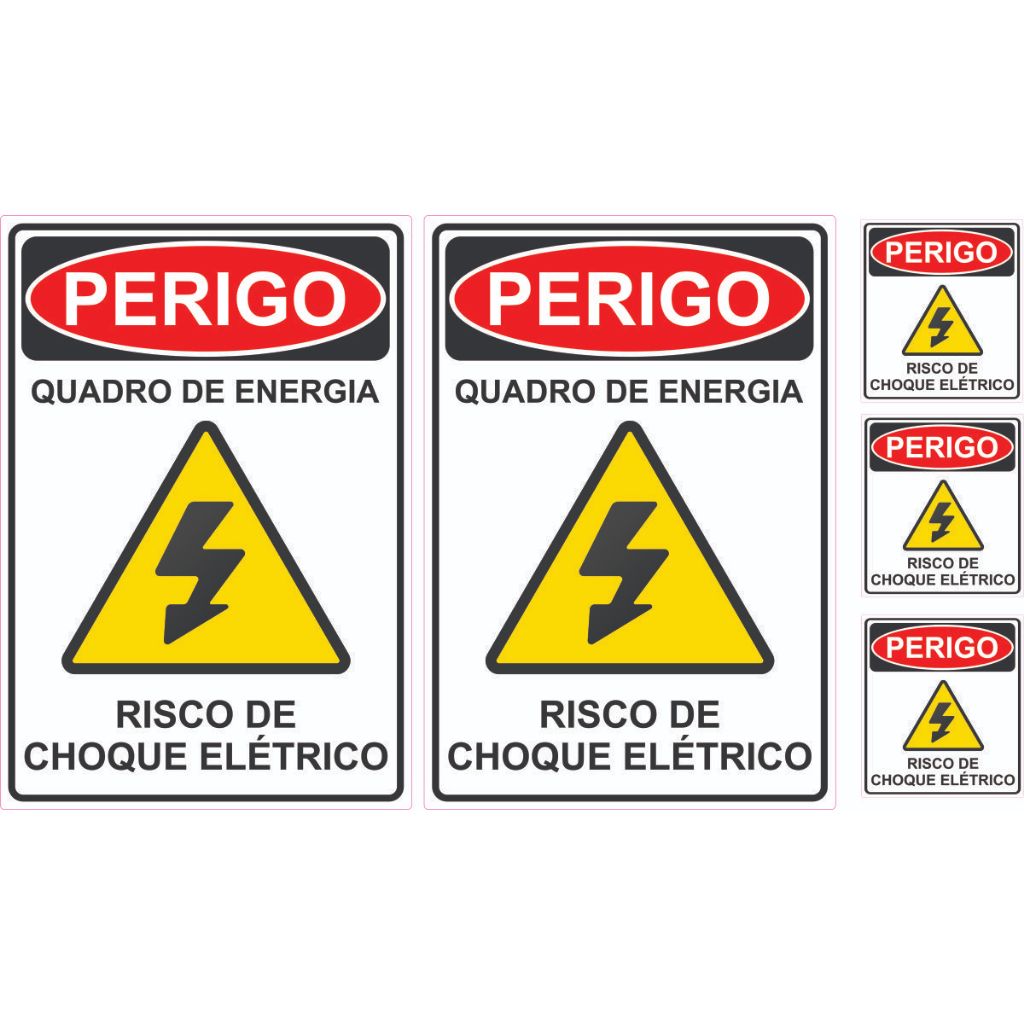 Adesivo Perigo Quadro De Energia Risco De Choque Elétrico | Shopee Brasil