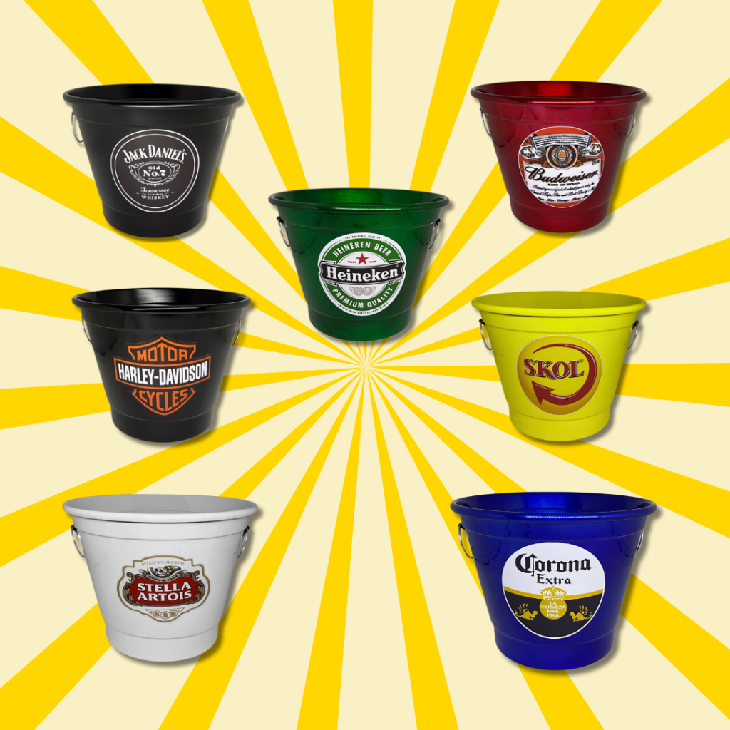 Balde De Gelo De Alumínio Personalizada 6L Chopp Mantém Temperatura Com ...