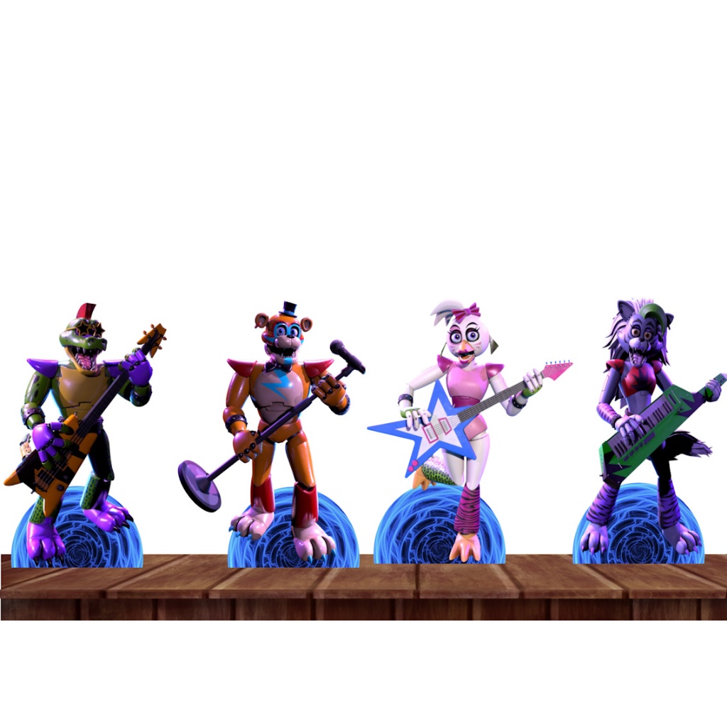 Five Nights at Freddy's Security Breach 4 peças , KIT FESTA DISPLAYS ...