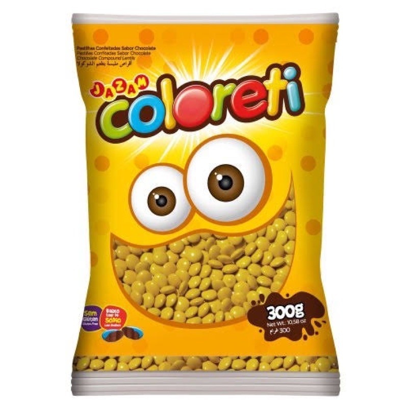 Confete De Chocolate Coloreti Mini Amarelo 300g - Jazam Alimentos ...