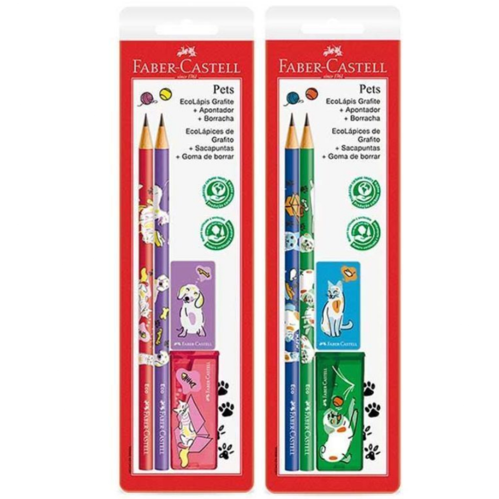 LAPIS DE ESCREVER FABER CASTELL ECOLÁPIS GRAFITE VARIOS MODELO BORRACHA ...