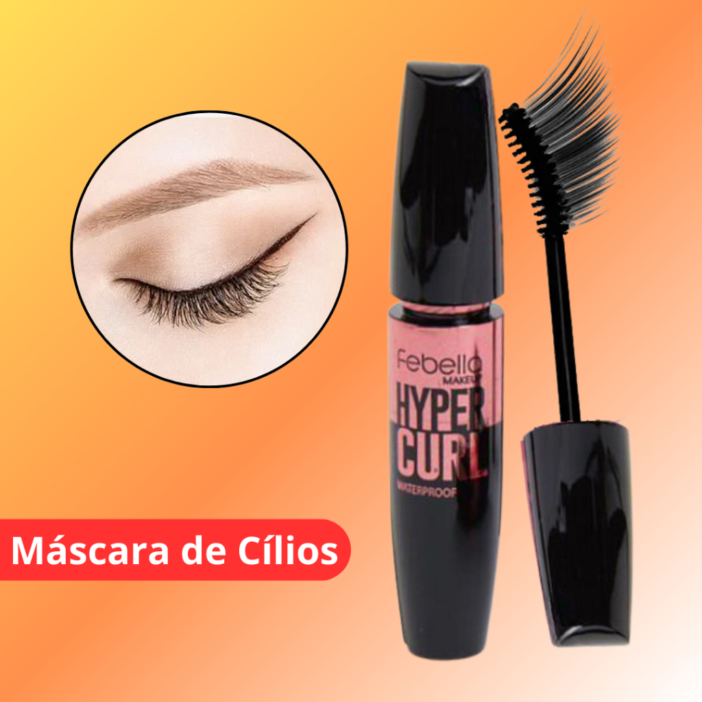 Máscara de Cílios Hyper Curl À prova d'água Febella Makeup - 10ml ...