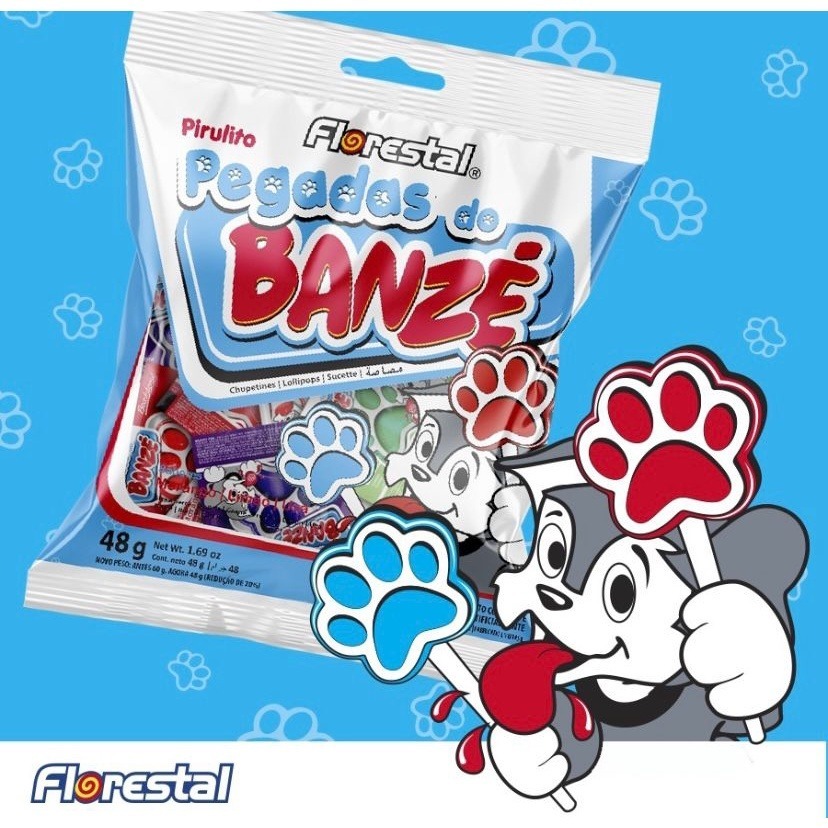Pirulito Pegadas do Banzé com 100 unidades - Florestal | Shopee Brasil