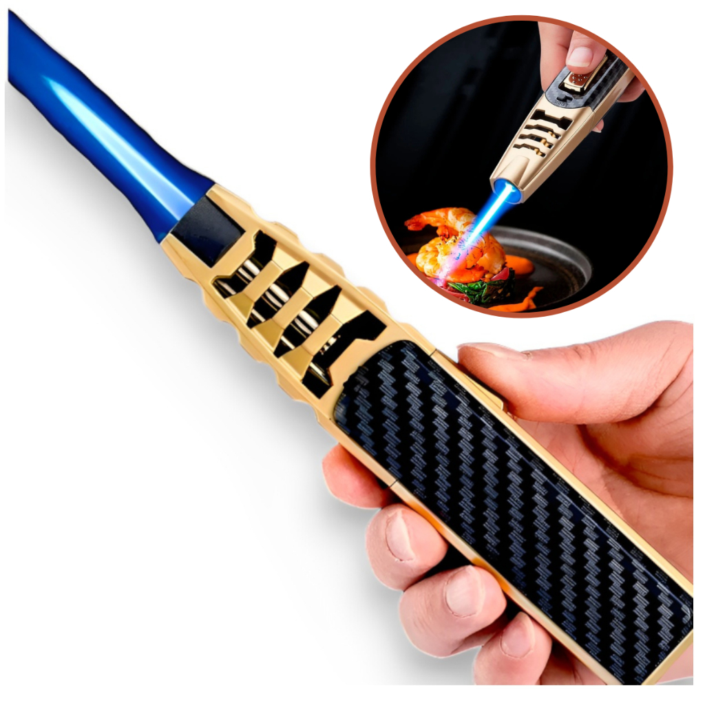 Super Maçarico Potente Alta Propulsão Esqueiro Chama Azul Recarregável ...